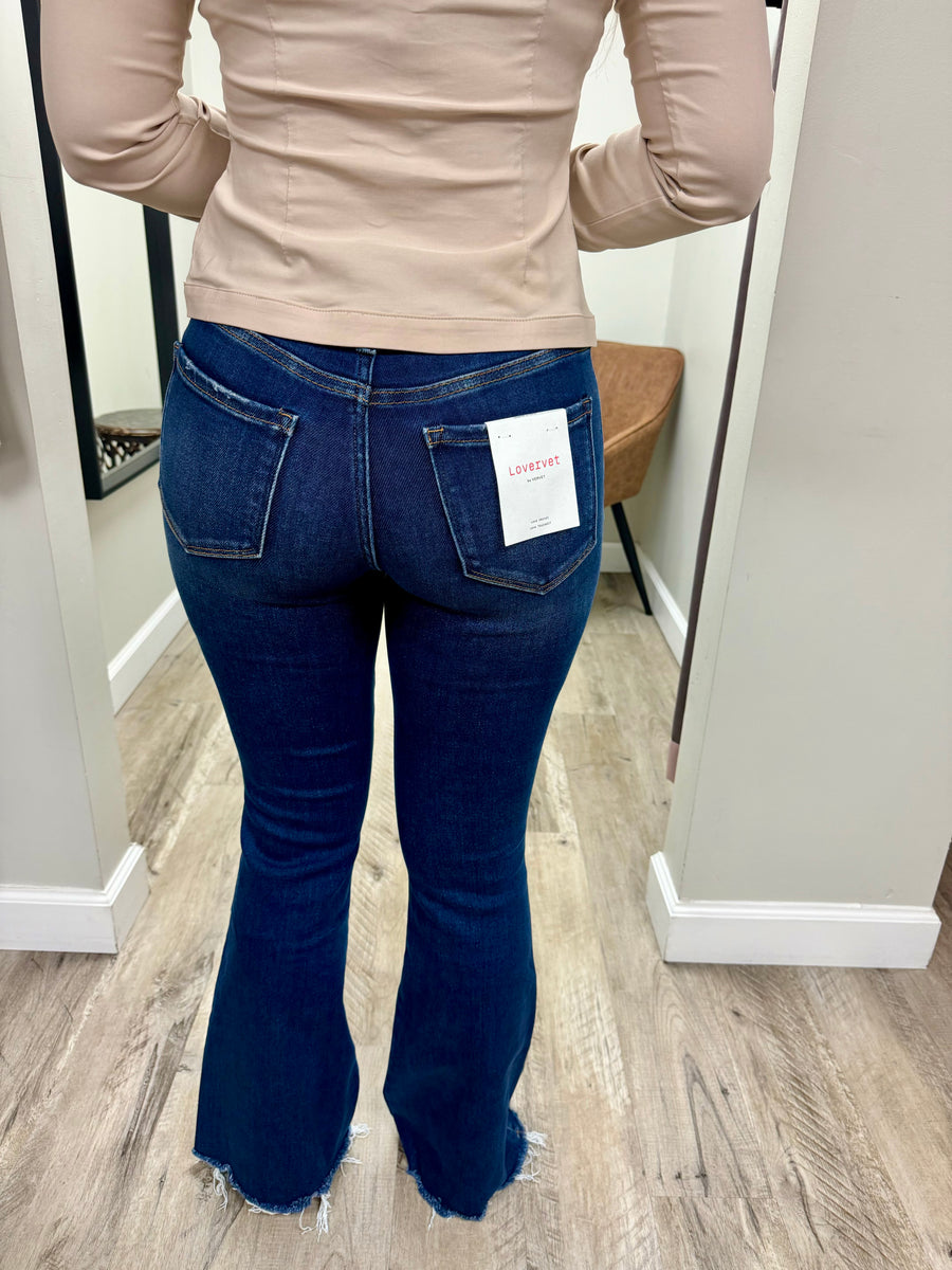 Toba High Rise Distress Hem Flare – Daisies & Denim Boutique